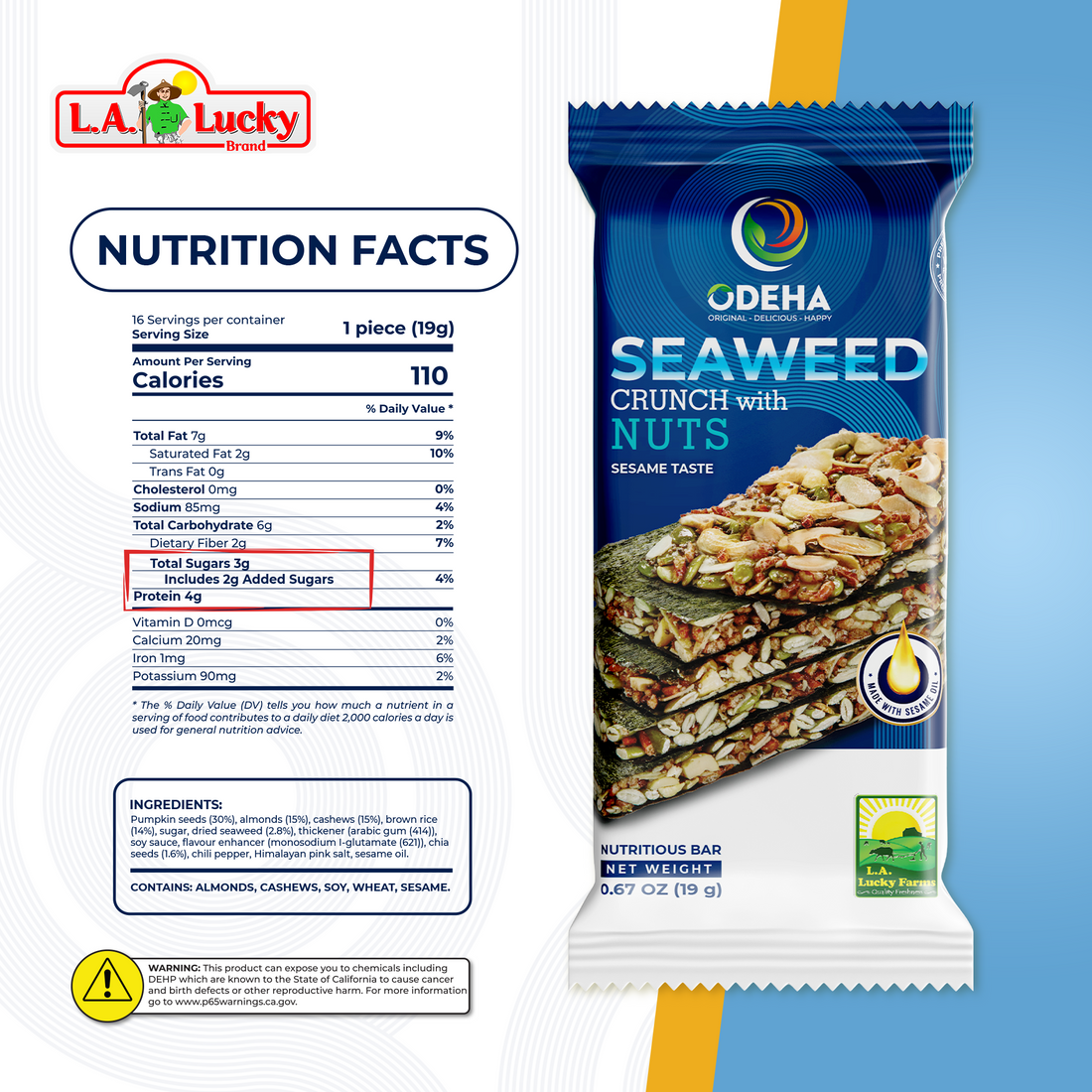 ODEHA Seaweed Crunch with Nuts - Sesame Taste – L.A Lucky Global