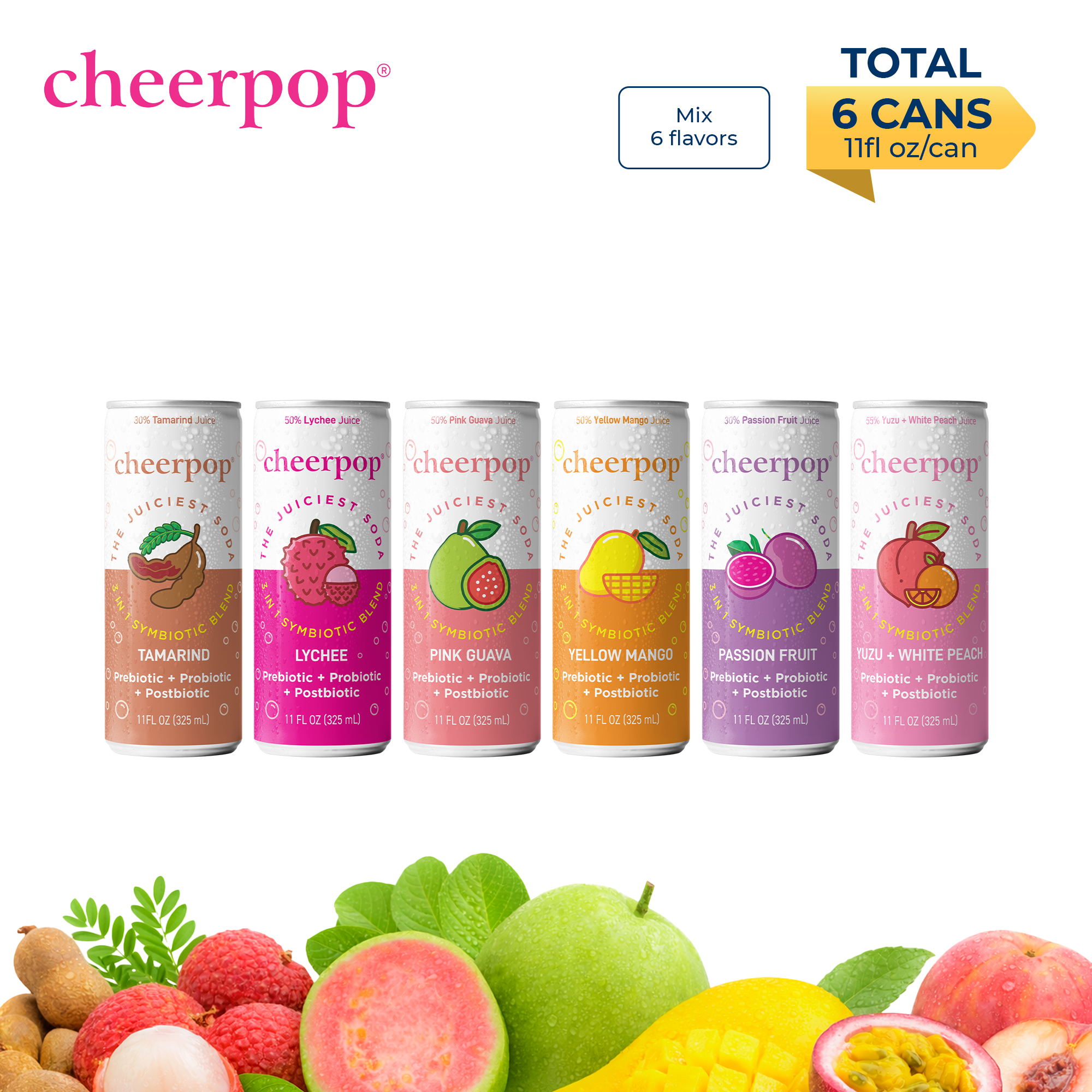 The Fruit Juice Soda: Passion Fruit/ Yellow Mango/ Lychee/ Pink Guava ...