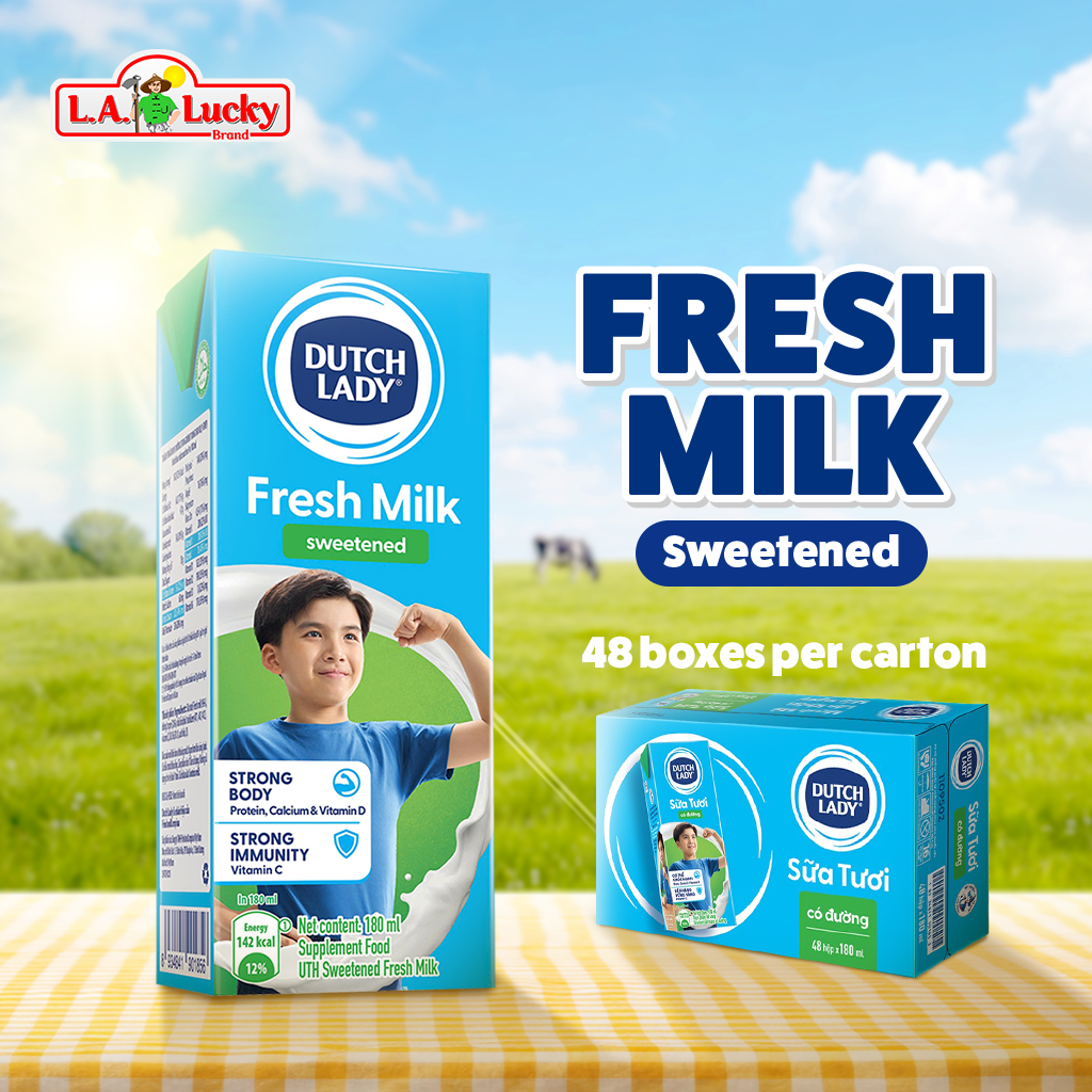 Dutch Lady UHT Sweet Milk – Sweetened (On-the-Go Shelf-Stable Milk for ...